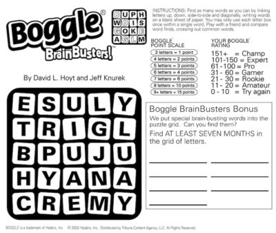 Boggle Puzzle with an Easy Bonus | BOOMER Magazine