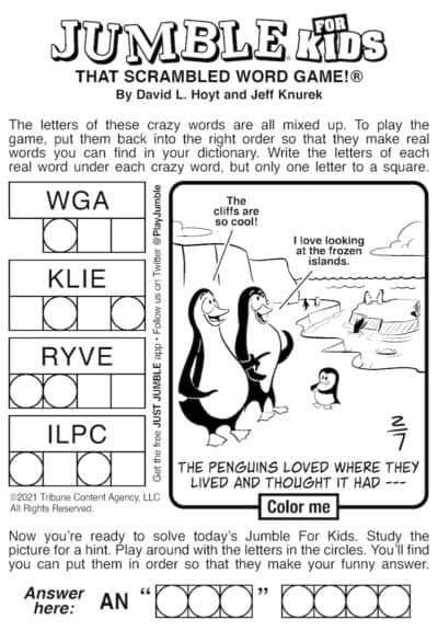 Jumble Puzzle Fun for Kids and Adults | BOOMER Magazine