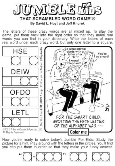 Jumble Scrambled Word Game | BOOMER Magazine