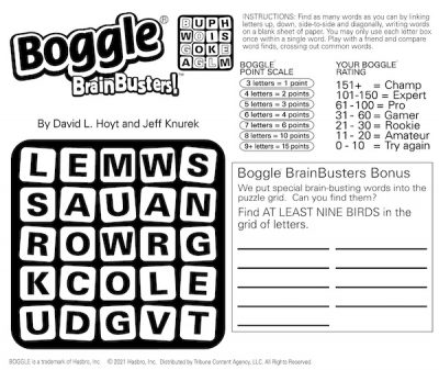 Mind Bending Boggle BrainBusters | BOOMER Magazine