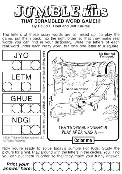 Jumble Puzzle Fun for Kids and Adults | BOOMER Magazine