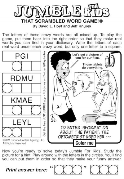 Double Jumble Challenge for Kids and Adults | BOOMER Magazine