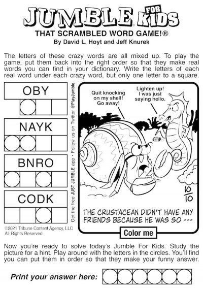 Jumble Joy for Kids and Adults | BOOMER Magazine