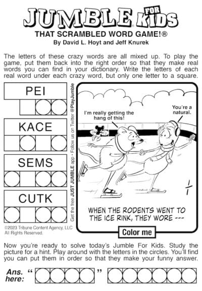 Jumble Puzzles: Ice Rink and Tourists | BOOMER Magazine