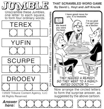 Jumble Puzzles: Make Room, New Doc | BOOMER Magazine