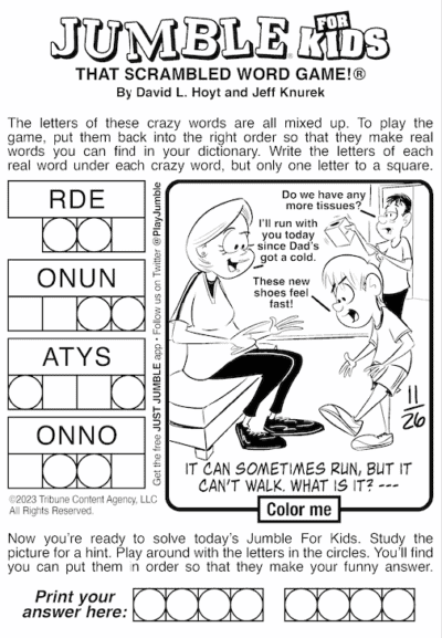 Jumble Puzzles: Running and Legalese | BOOMER Magazine