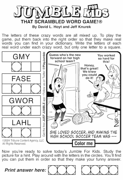Jumble Puzzles: A Selfie and Soccer | BOOMER Magazine